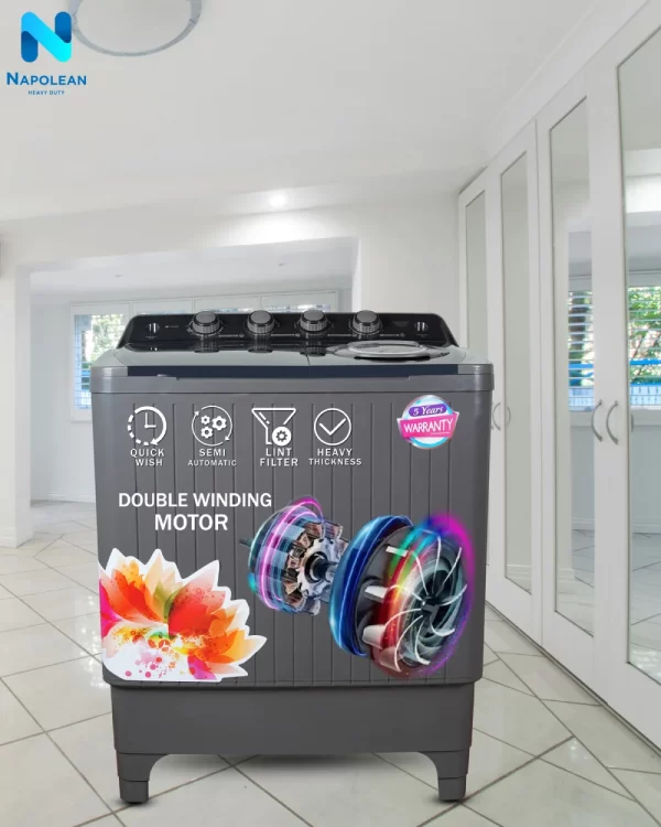 Napolean 10Kg Semi Automatic Washing Machine (FGNAP1001XIN, Black) - Napolean Heavy Duty